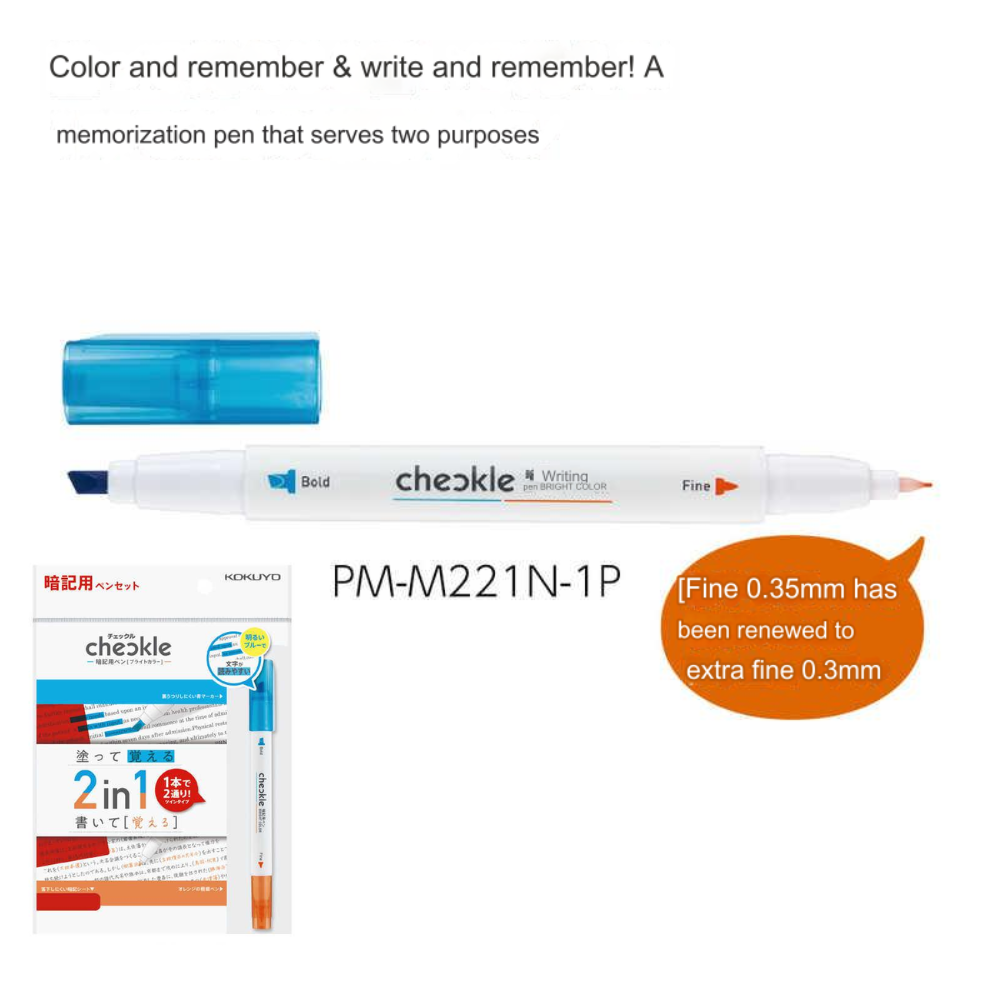 Kokuyo Campus Checkle Highlighter Pen with Erasable Pen Marker and ...