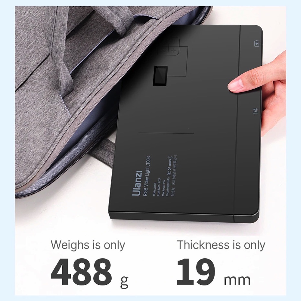 Ulanzi LT003 8000mAh 10" LED Panel Video Studio Light RGB Color Lamp ...