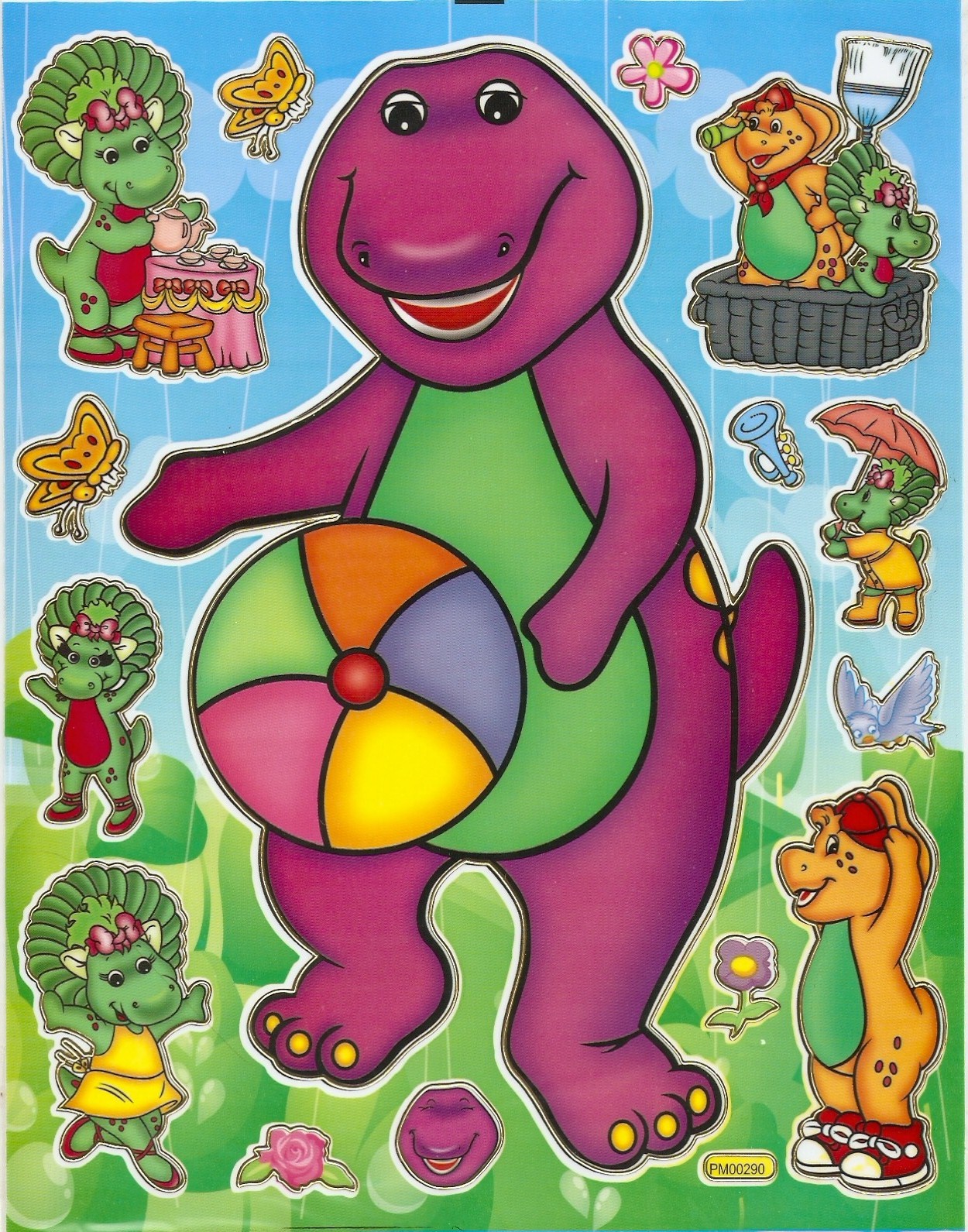 A4 Size PVC Removeable Stickers Sticker Barney Kids Craft Material ...