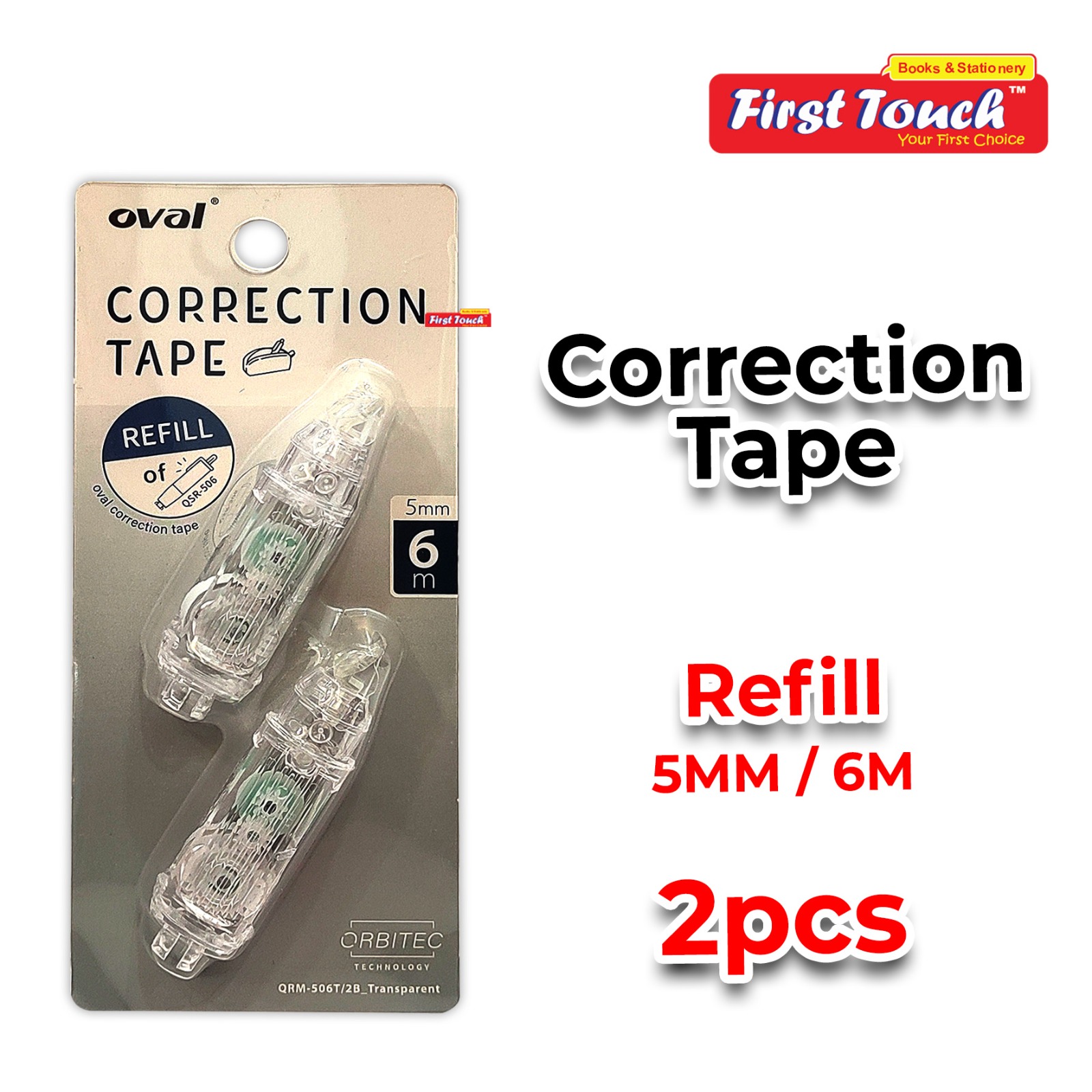 OVAL Orbitec Correction Tape Refillable 5mm x 6meter 360 Rotating ...