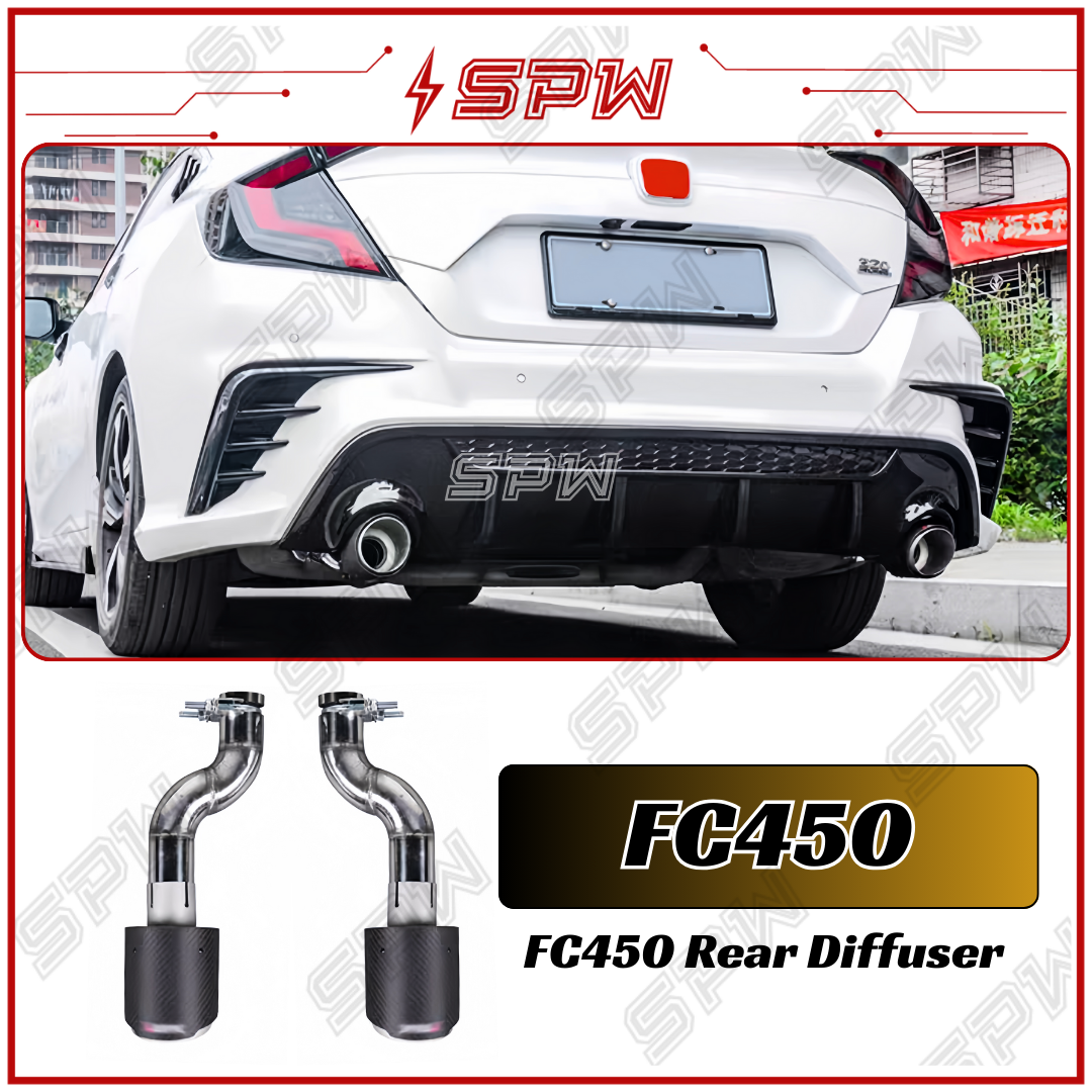 Honda Civic FC (2016-2021) Universal AKRAPOVIC Exhaust Pipe Muffler ...