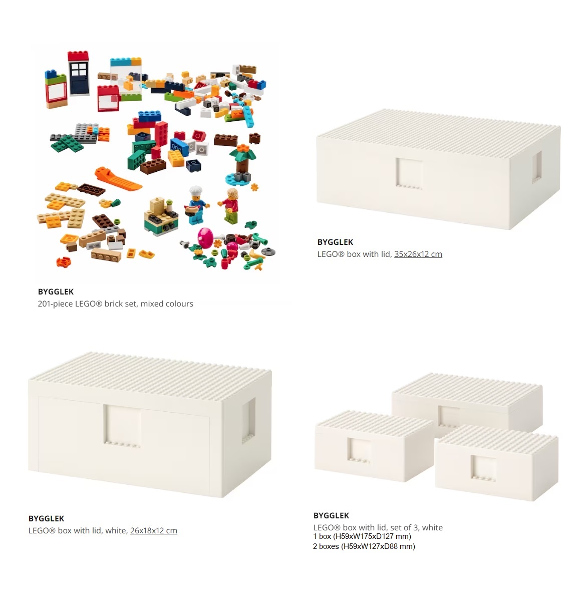 IKEA BYGGLEK LEGO Brick Set Mixed colours Lego Box Set Kotak Lego ...