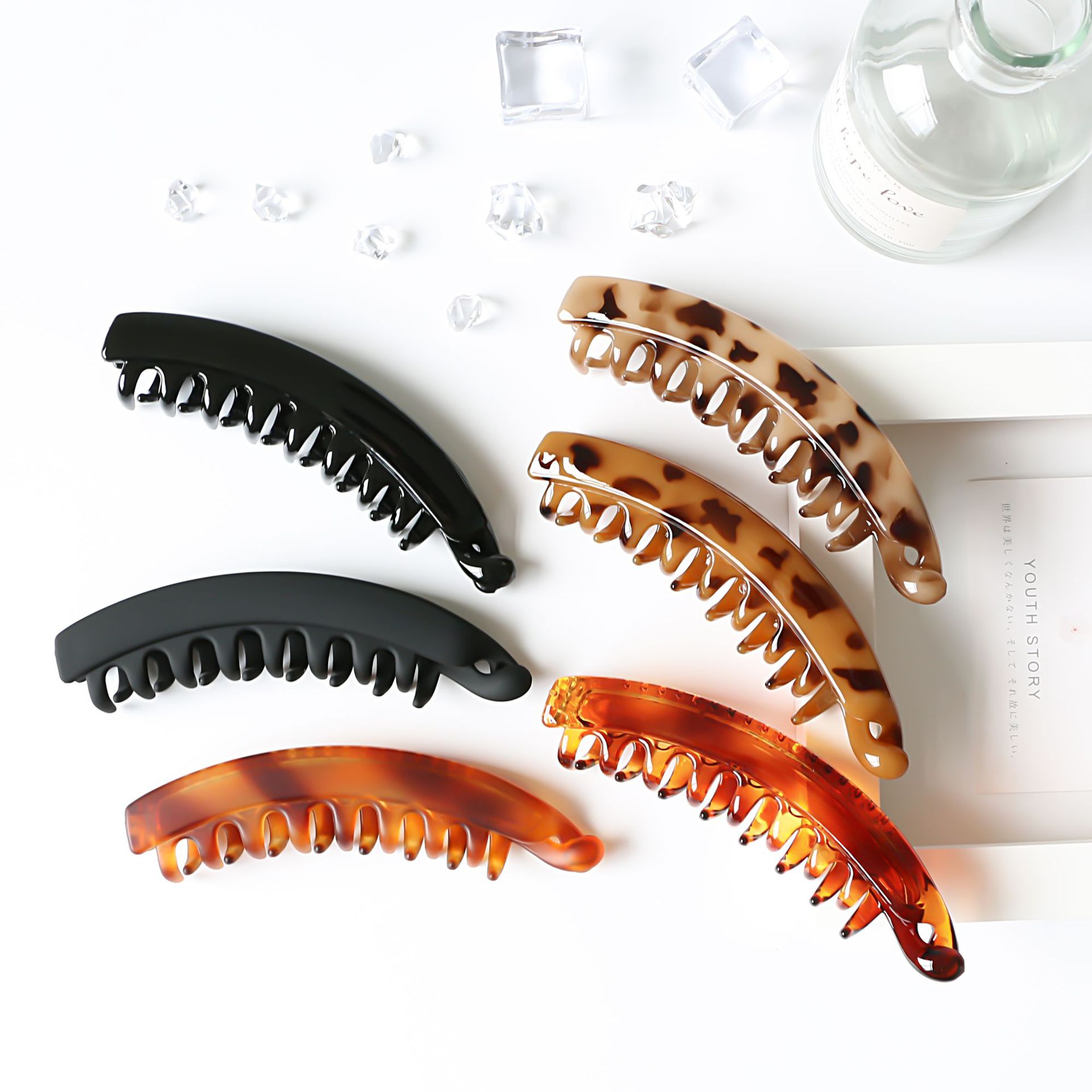 GODDESS Banana clip large vertical hairpin Korean style ponytail hair ...