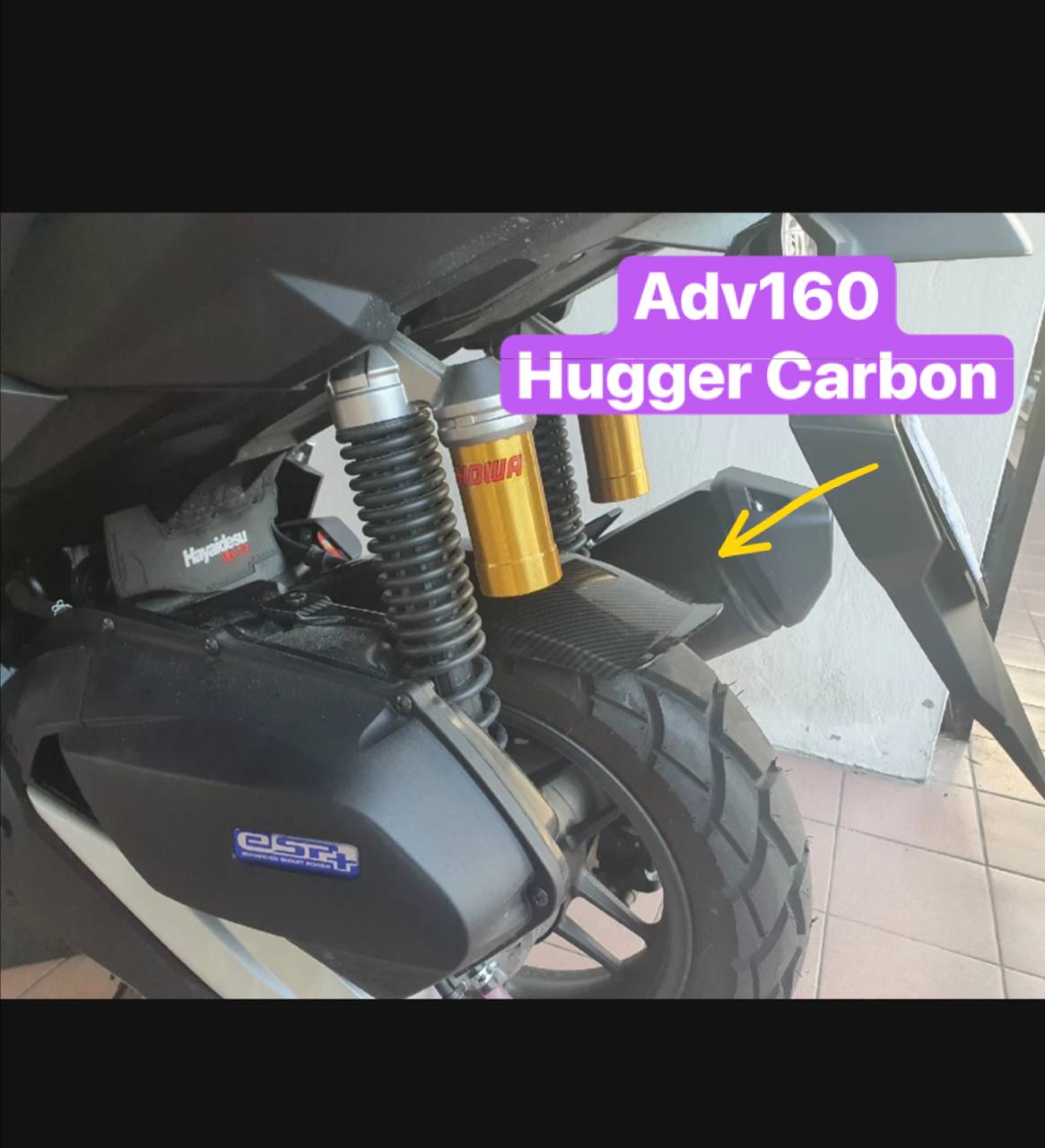 ADV160 Rear Hugger Carbon Black Tyre Inner Fender ADV 160 Mudguard ...
