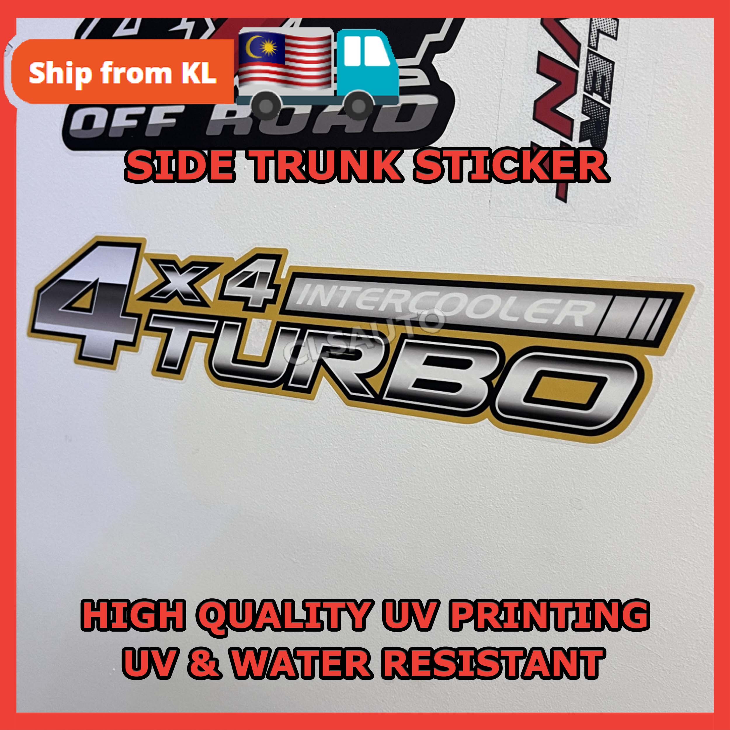 Sticker 4x4 Intercooler Turbo (1 Pcs) Offroad Pickup Truck Ranger Hilux ...