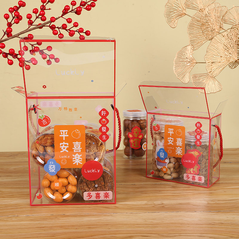 New Year Snowflake Crisp Packaging Box Transparent Portable Gift Box ...