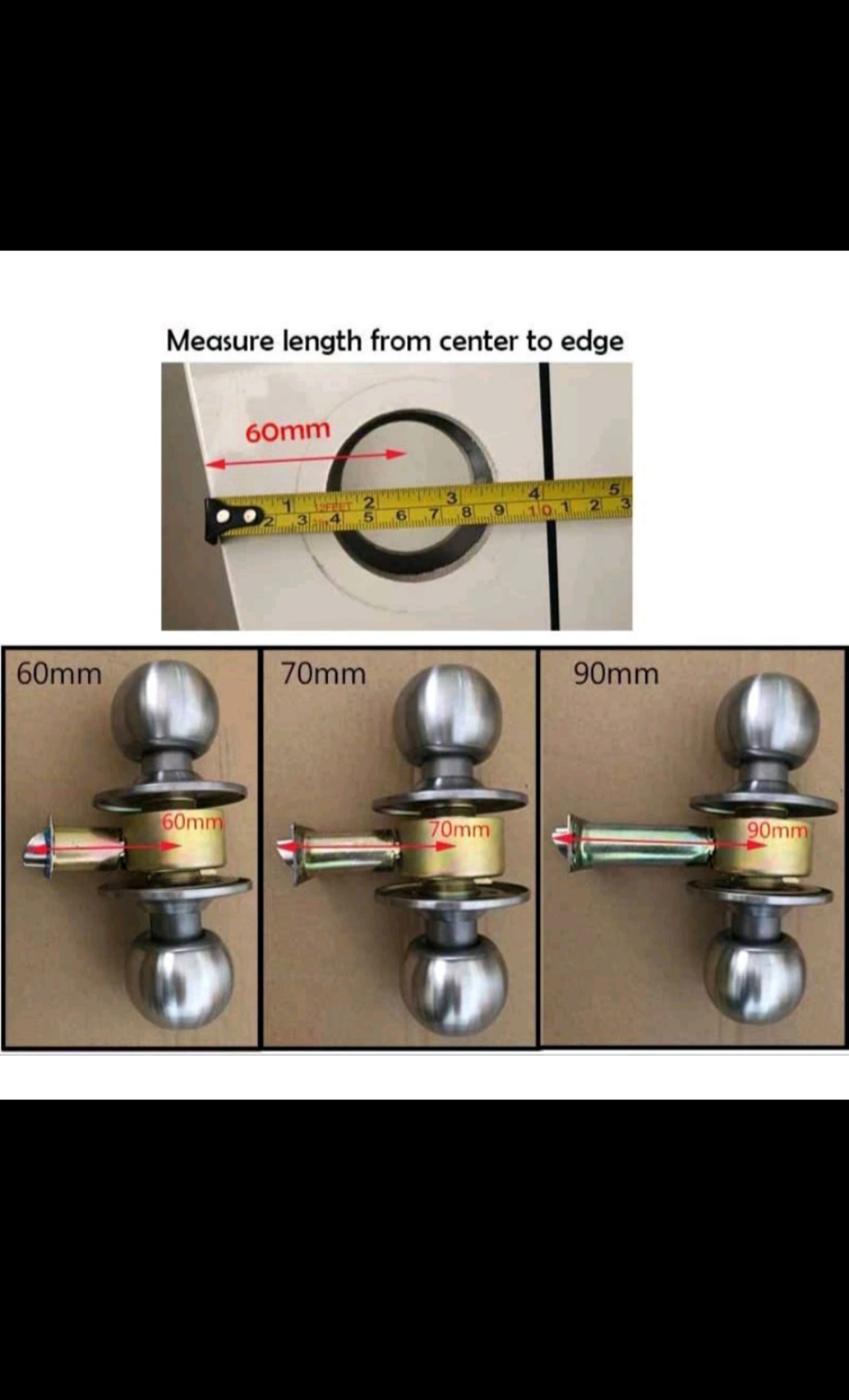 Cylinder Door Lock Tongue Latch Tongue 60mm Backset Cylinder Lock ...