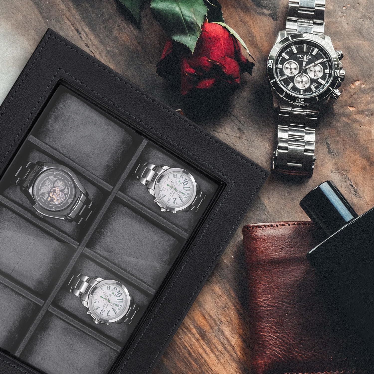 Automatic Double Watch Winder, Vertical Watch Winder Box for Men's and ...