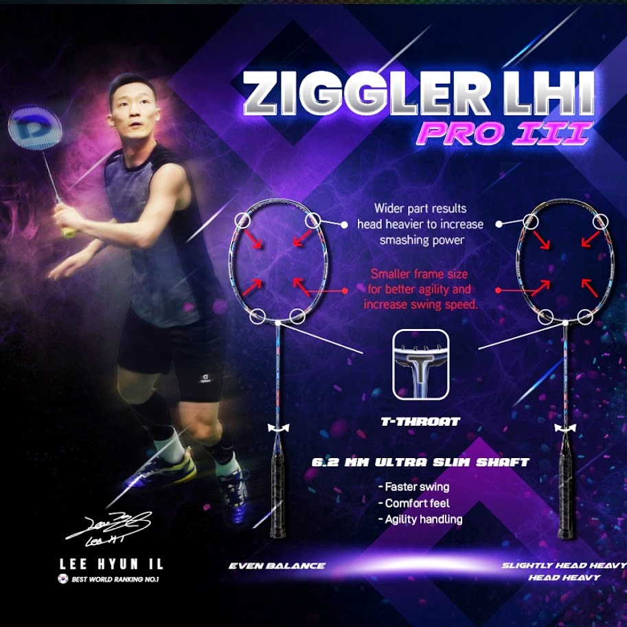 APACS PRO Racket ZIGGLER LHI PRO III (ENDORSED BY LEE HYUN IL) FREE ...