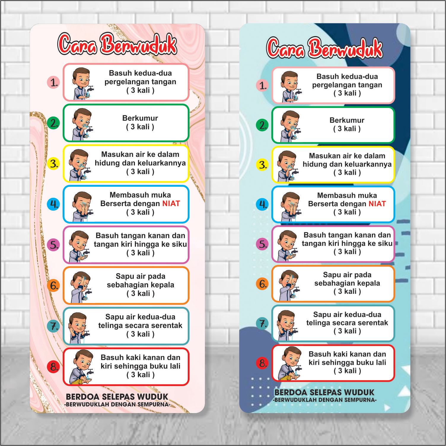 Prayer guide Sticker, intention of ablution and prayer for children ...