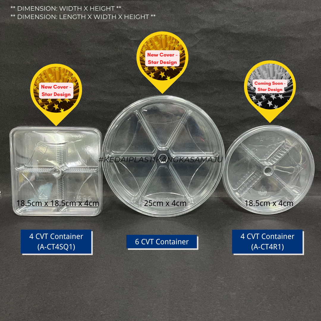 6 Cavity Container with Lock - Bekas Kuih Raya / Cookies Plastic ...
