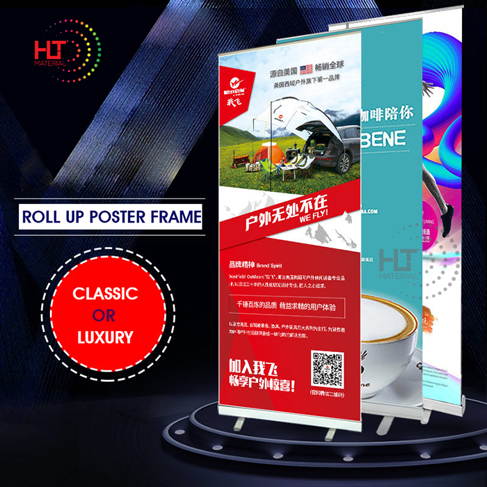 Roll Up Banner Screen Poster Bunting Promotional Stand 80 x 200 cm ...