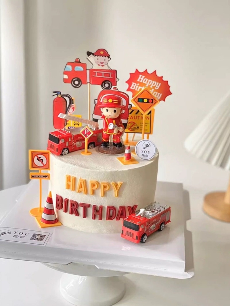 in JB - FIRE TRUCK/FIRE ENGINE Theme Cake Toppers BOMBA Cake Decoration ...