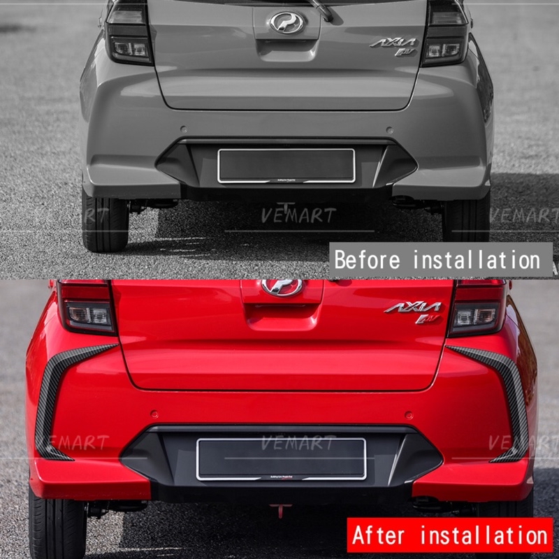 Vemart perodua axia new 2023-2024 car rear bumper canard body kit ...