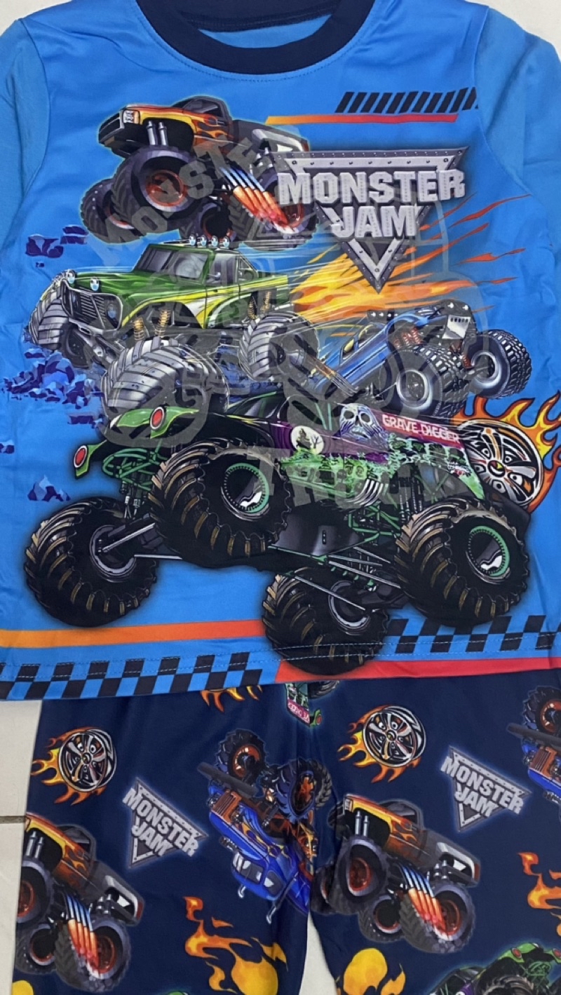 Barbieliya Monster Jam Glow In The Dark Boy Pyjamas | Shopee Philippines
