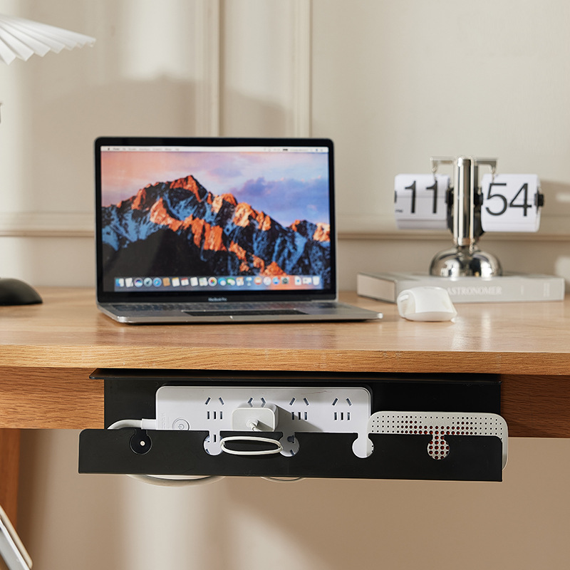 Under Desk Cable Organizer Rack Under Table PC Wire Socket Management ...