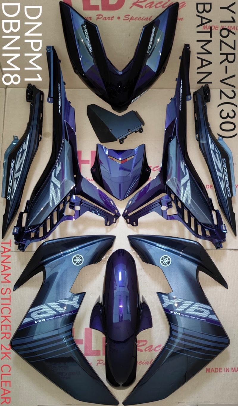 Coverset cover set sticker tanam (HLD Racing) yamaha y16 y16zr v2 ABS ...