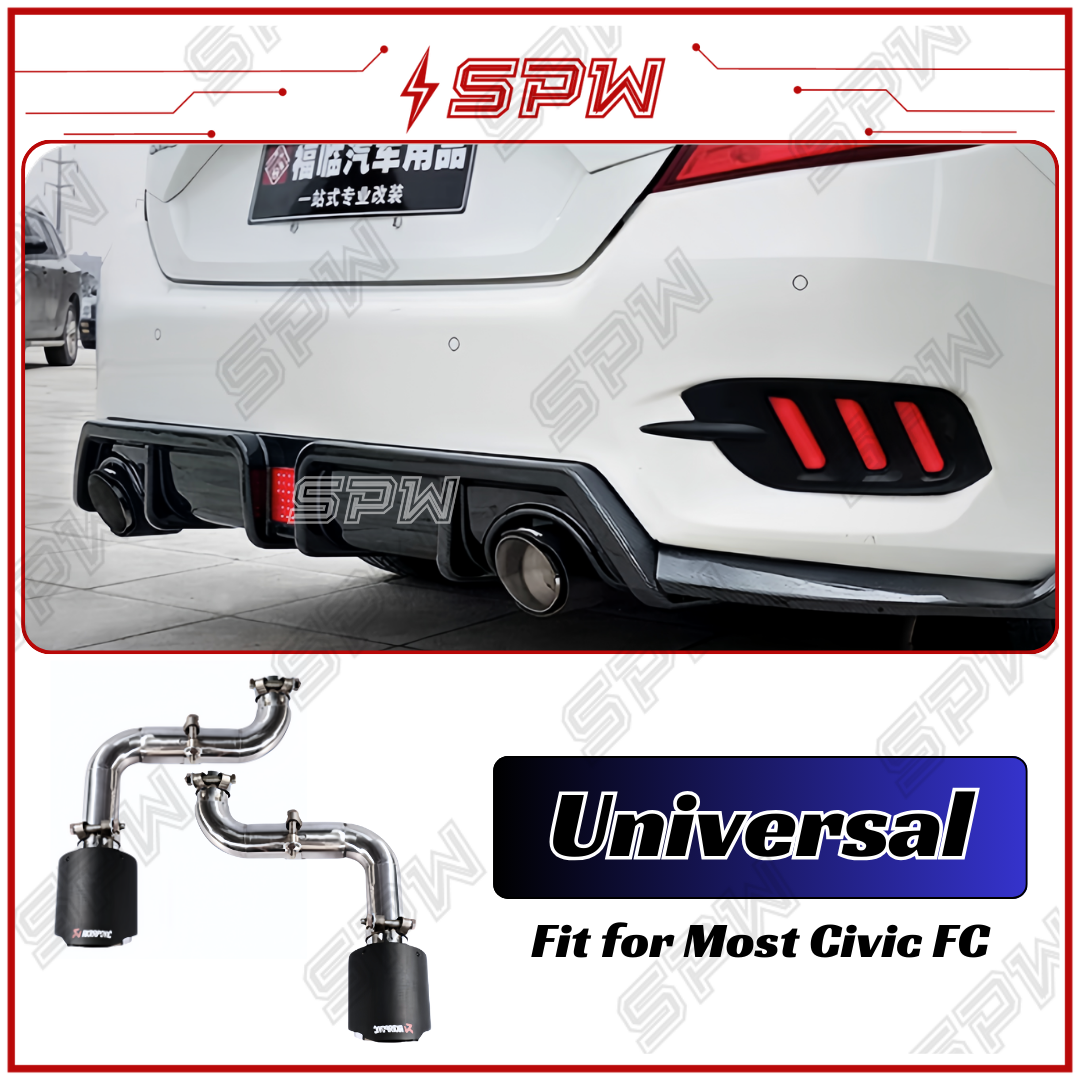 Honda Civic FC (2016-2021) Universal AKRAPOVIC Exhaust Pipe Muffler ...