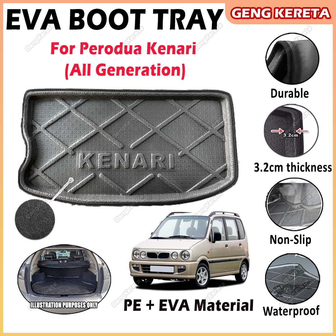 For Perodua Kenari EVA Copolymer Car Boot Tray Trunk Tray Luggage Cargo ...
