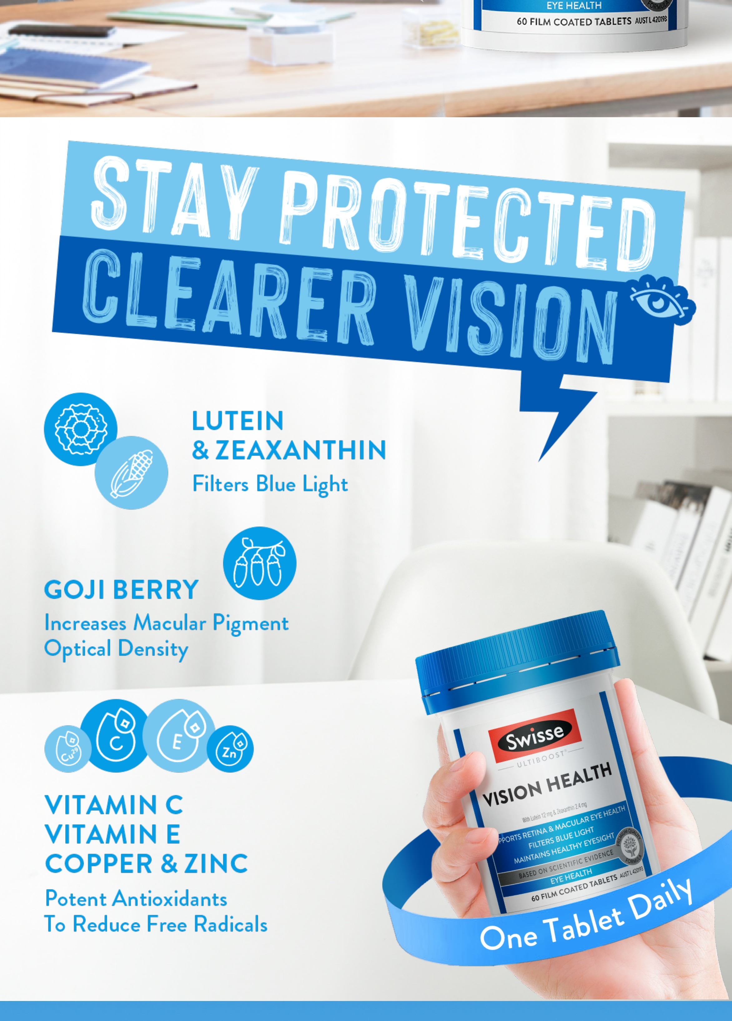 Swisse Ultiboost Vision Health 60 Film Coated Tablets (EXP:09 2026 ...