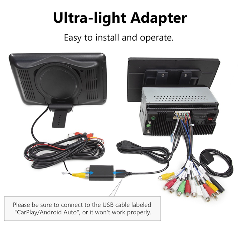 USB to RCA / HDMI Adapter For Car Android Player AV-Out to Any Headrest ...
