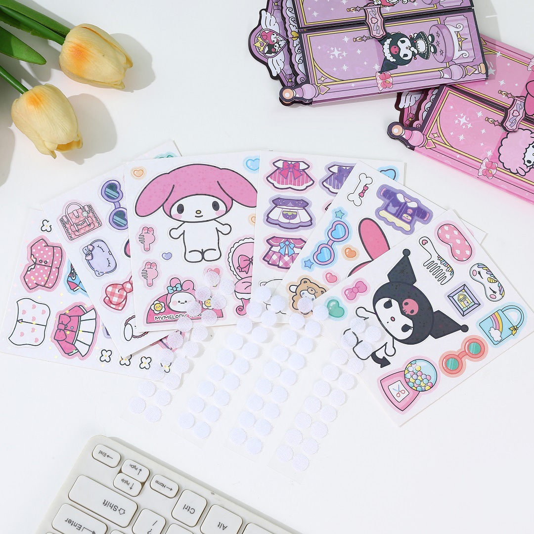 Sanrio Wardrobe Quiet Book Kuromi dressing Up Sticker Quiet Book ...