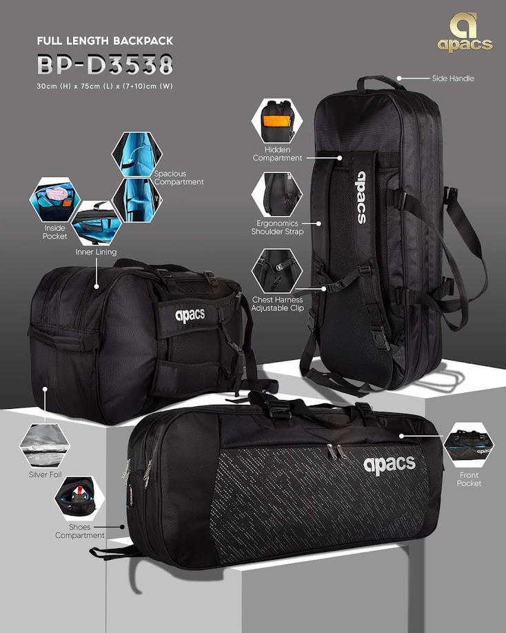APACS Badminton BackPack BP-D3538 | Shopee Philippines