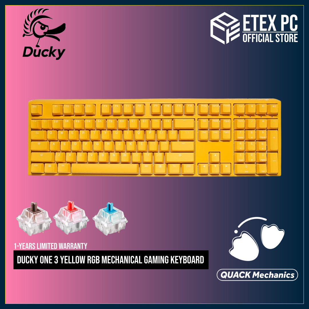 Ducky One 3 Yellow RGB Mechanical Gaming Keyboard ( Mx Blue / Mx Brown ...