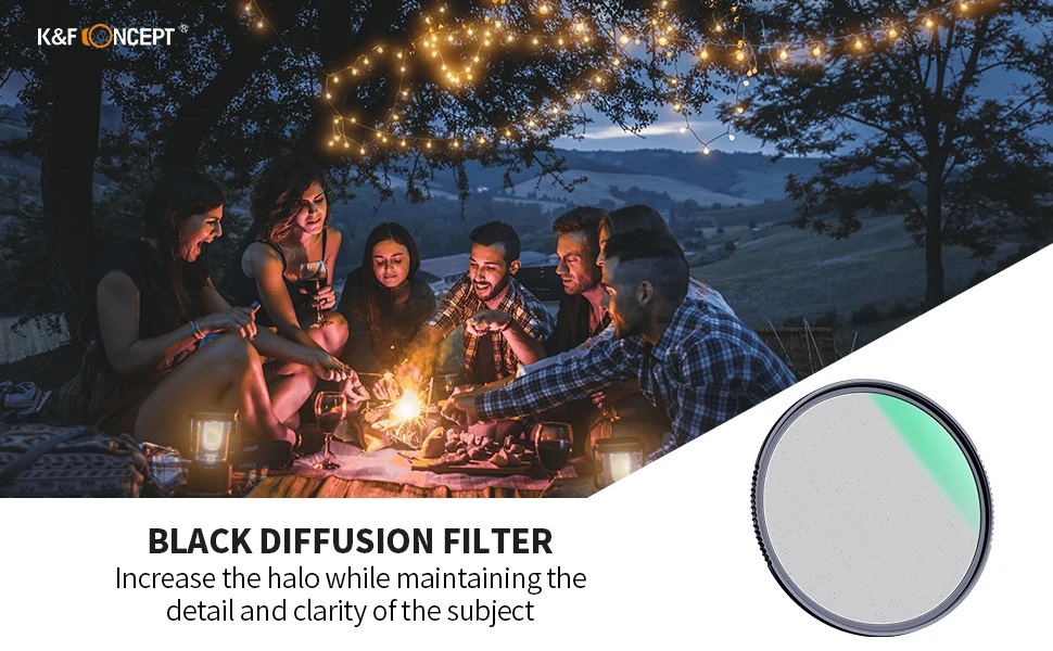 K&F C-Series Black Mist Lens Filter Black Diffusion Len Filter Nano-C ...