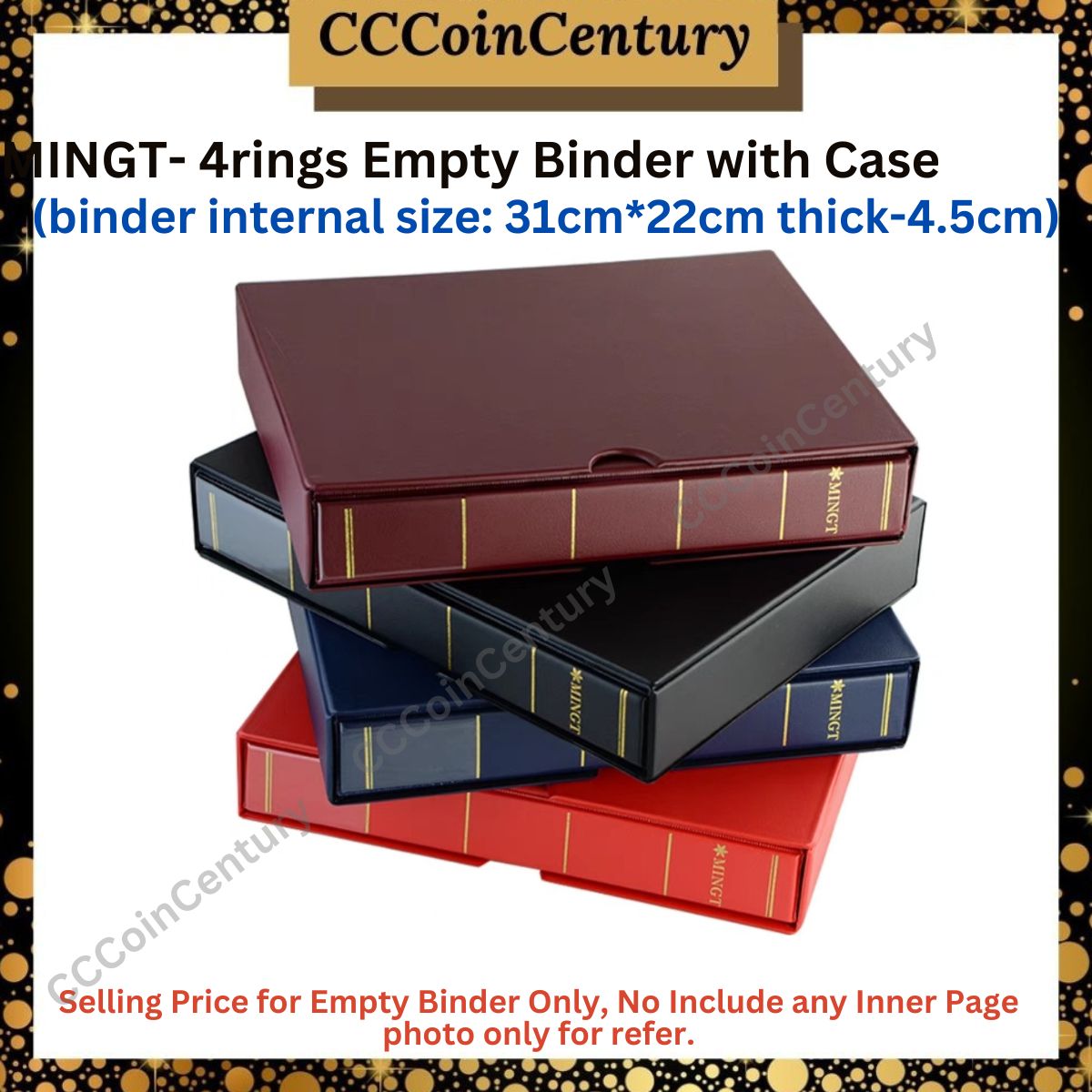 MINGT 4 rings Empty Binder Folder (can fit in around 40pcs inner page ...