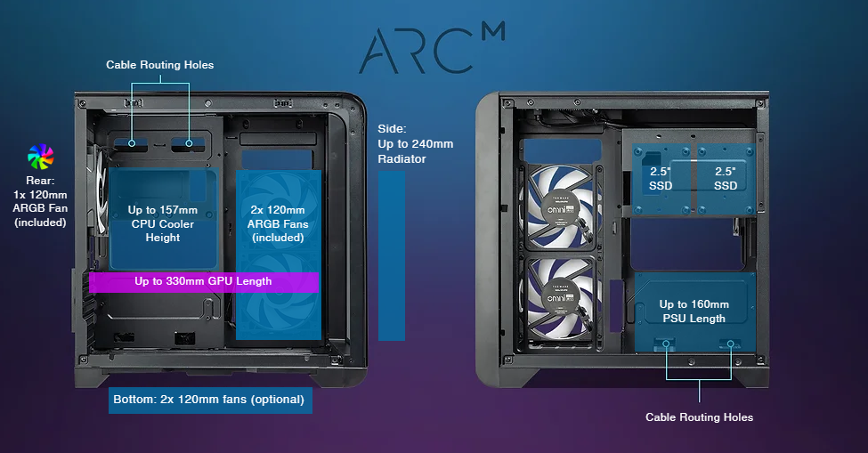 TECWARE [Arc M/Arc] - Curved TG PC Case With CPU & GPU Temperature ...