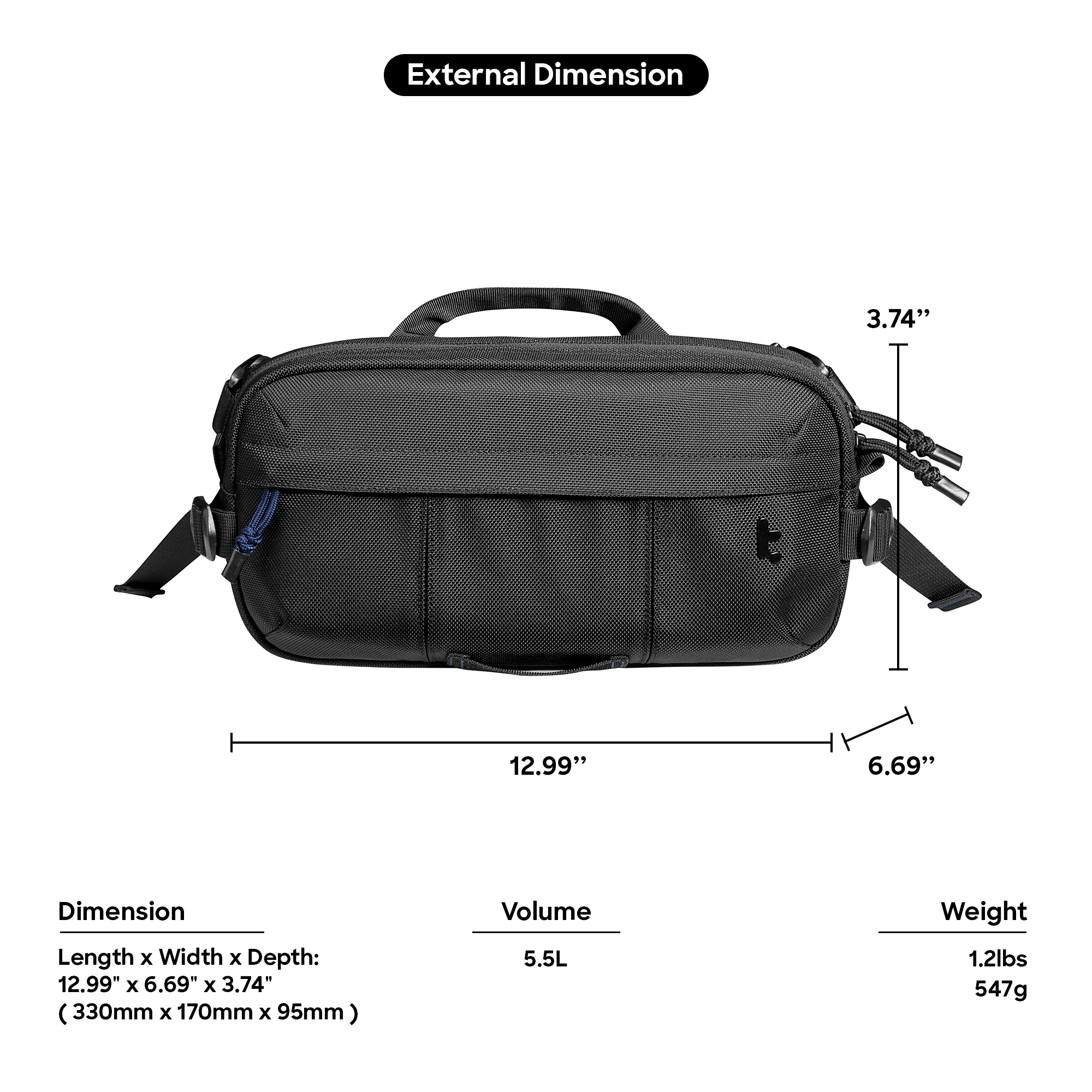 tomtoc Wander Daily Sling Bag / Shoulder Bag / Men Bag - iPad Mini ...