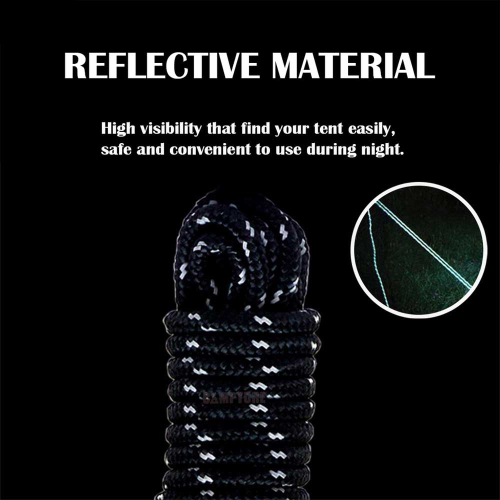 4 Meter Reflective Camping Rope Tent Ropes Flysheet Wind Rope Tensioner ...