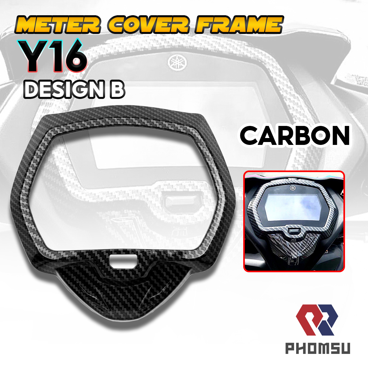 YAMAHA Y16 Y16ZR Y16 ABS PHOMSU METER COVER FRAME METER CASE CARBON ...