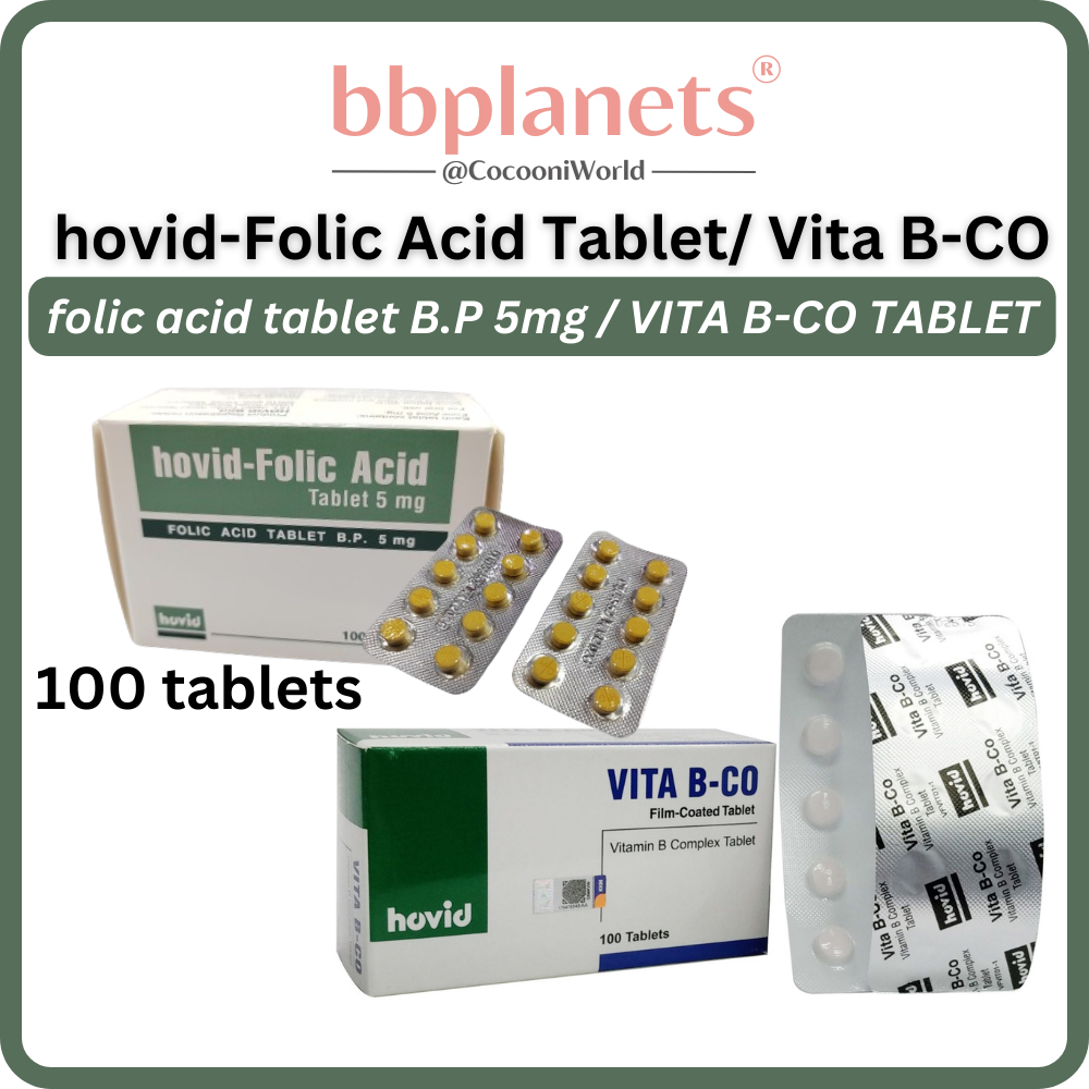 Hovid-Folic Acid 5MG 100's / Hovid Vita B-CO 100's 备孕叶酸 / 維生素B群 ...