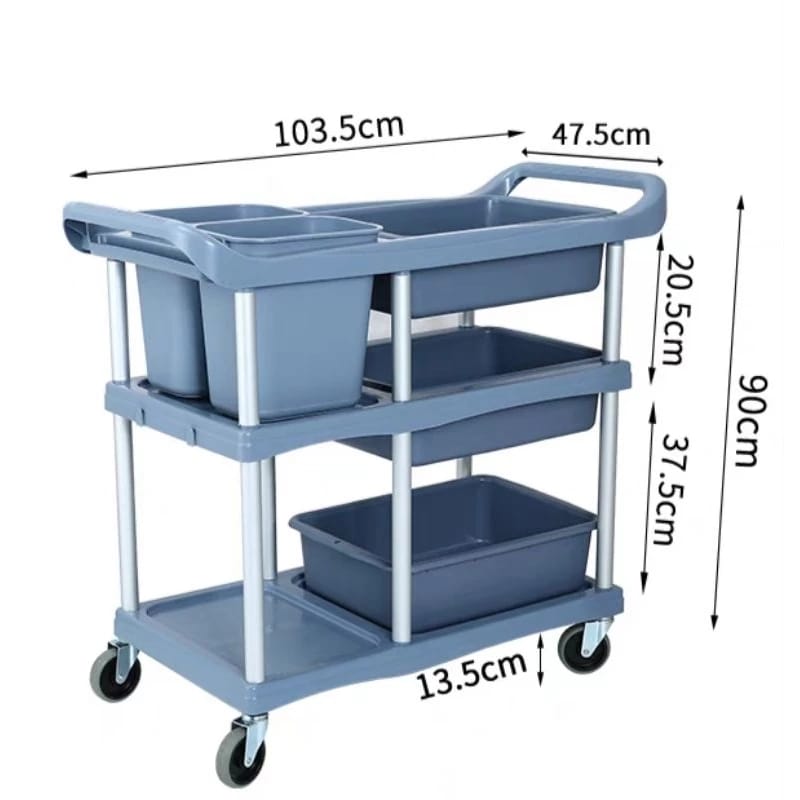 Hotel Restaurant Dish Collector Service Trolley with Container Dish ...