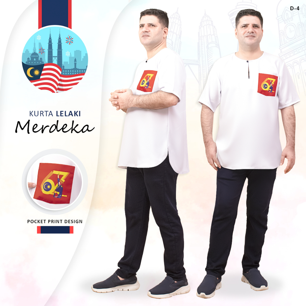 New Merdeka Arrival 2024 Kurta lelaki with Merdeka Pattern Pocket by ...