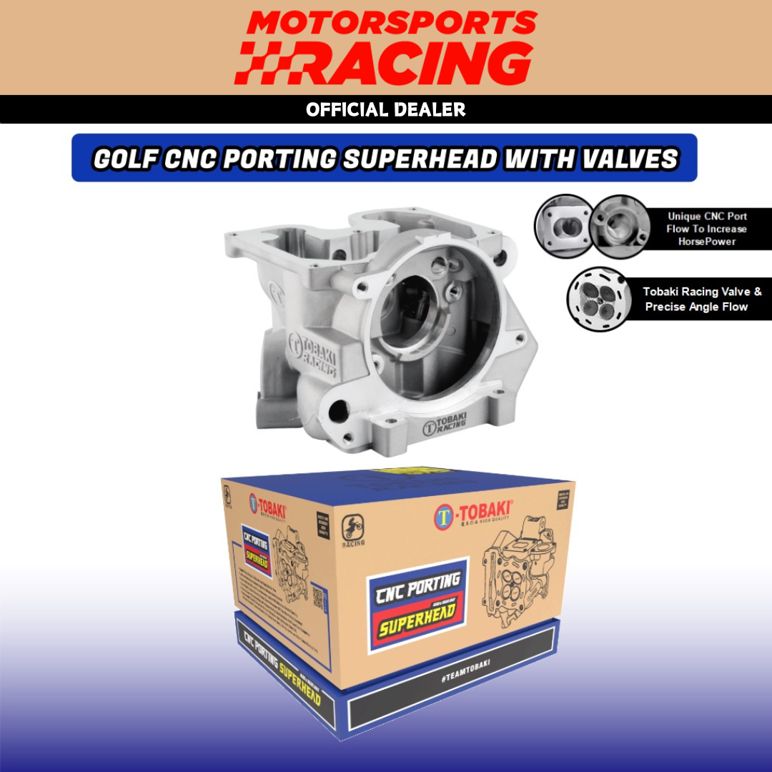 TOBAKI RACING SUPERHEAD+VALVES+ROCKER ARM CNC/GOLF COMBO SET SUPER HEAD ...