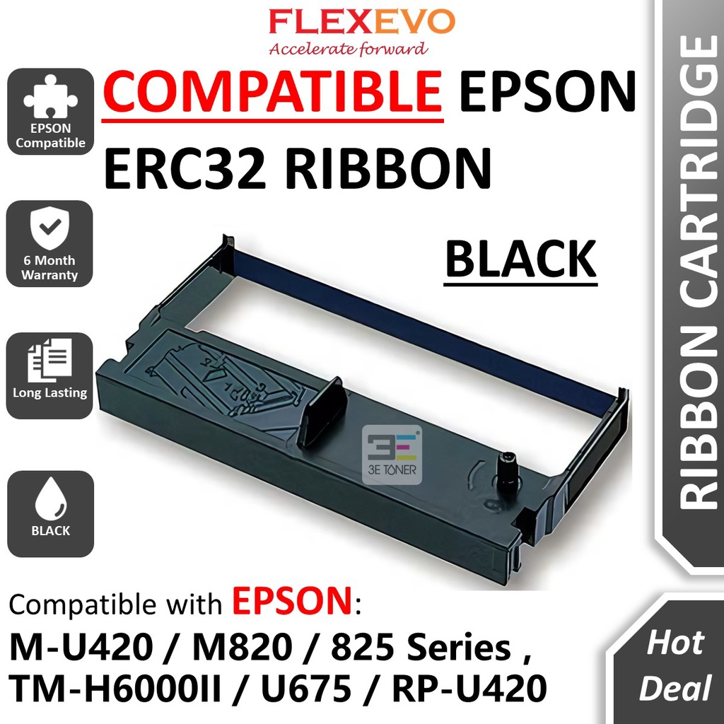Compatible Ribbon for Epson ERC 32 ERC32 ERC-32 ( Black / Purple ) M ...