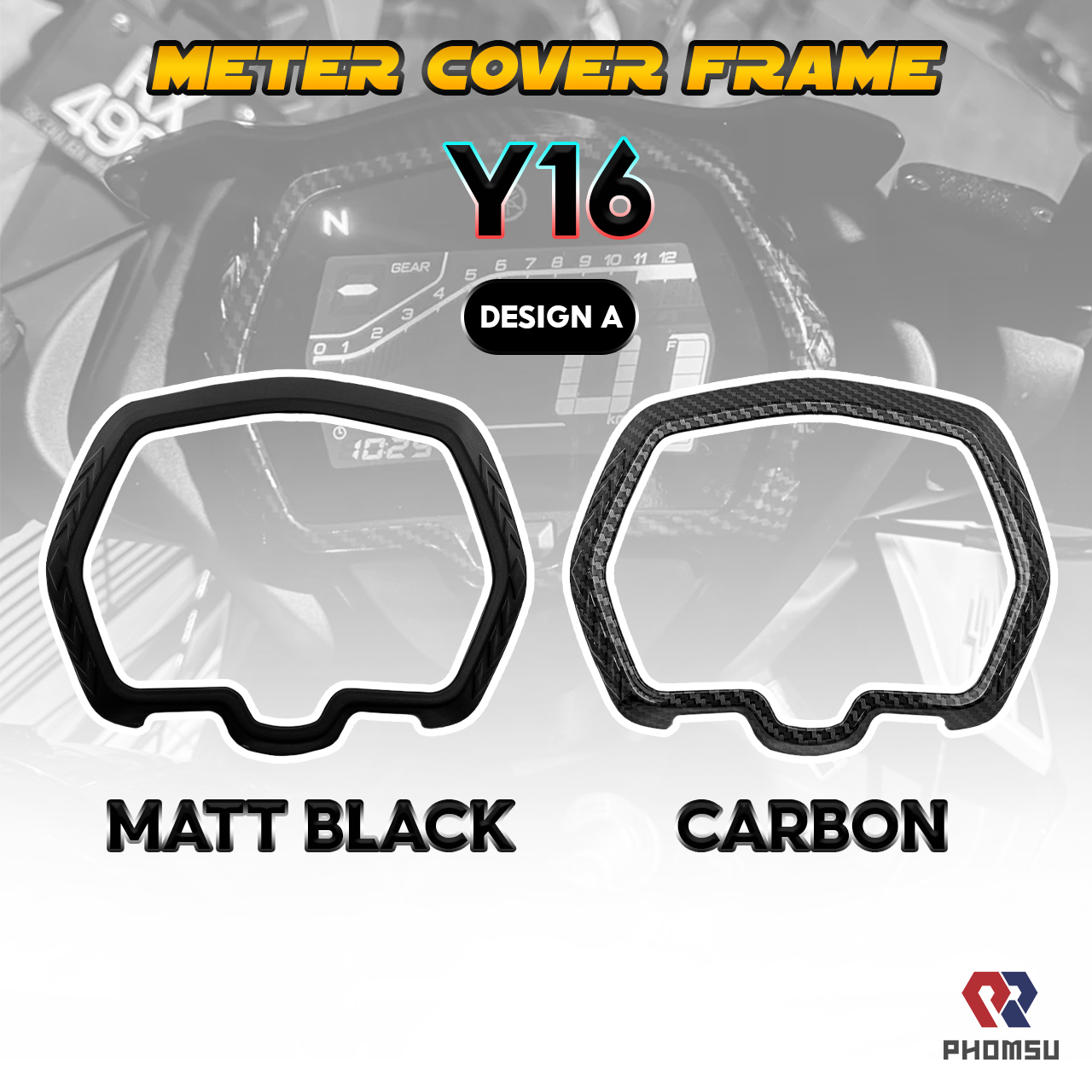 YAMAHA Y16 Y16ZR Y16 ABS PHOMSU METER COVER FRAME METER CASE CARBON ...
