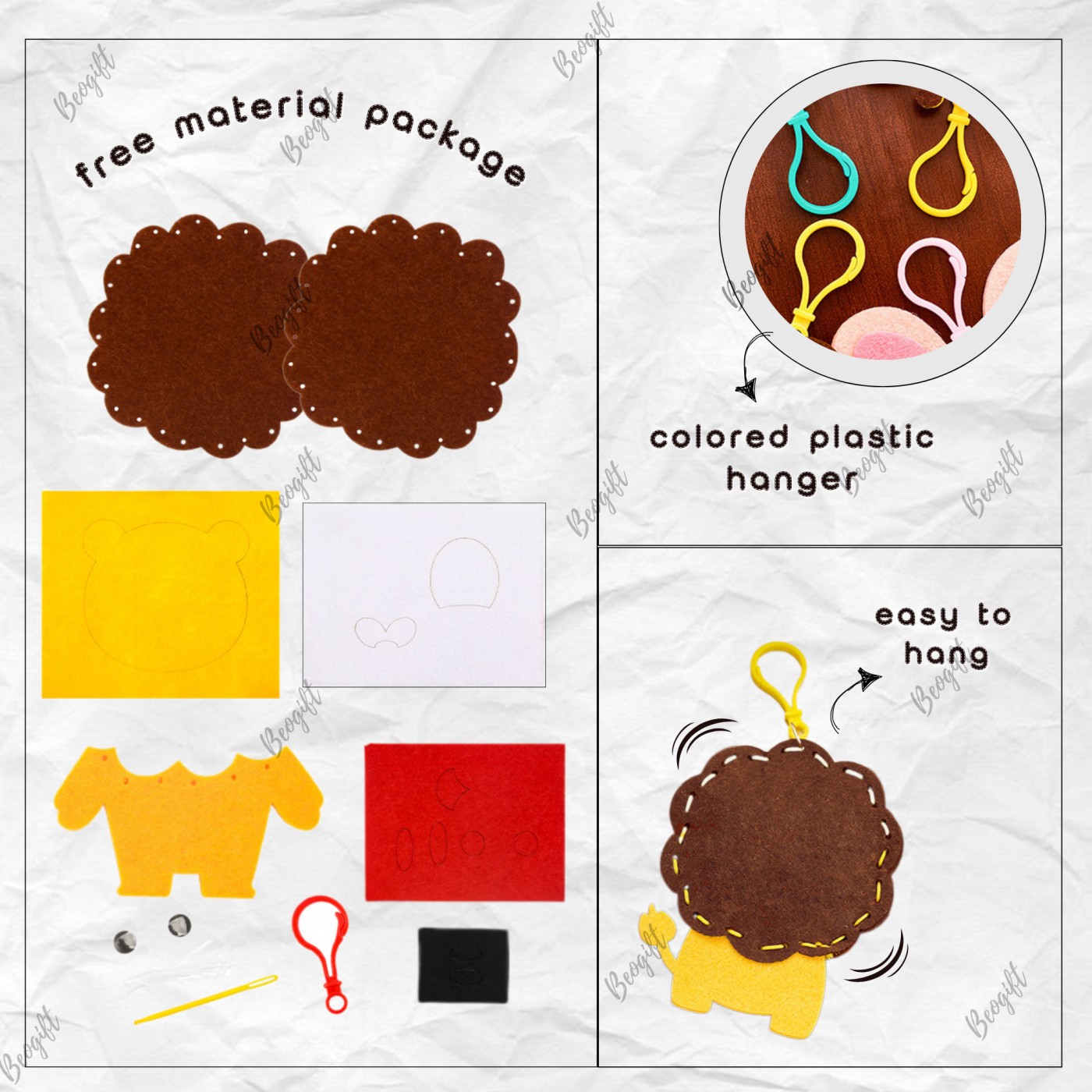 DIY Cartoon Animal Keychain Art & Craft Kindergartens Door Toys Party ...