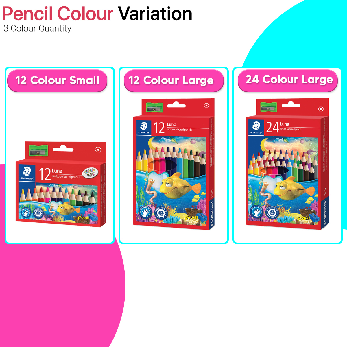 Staedtler Colour Pencil Luna Pensel Warna Jumbo Colour Pencil 12s 12L ...