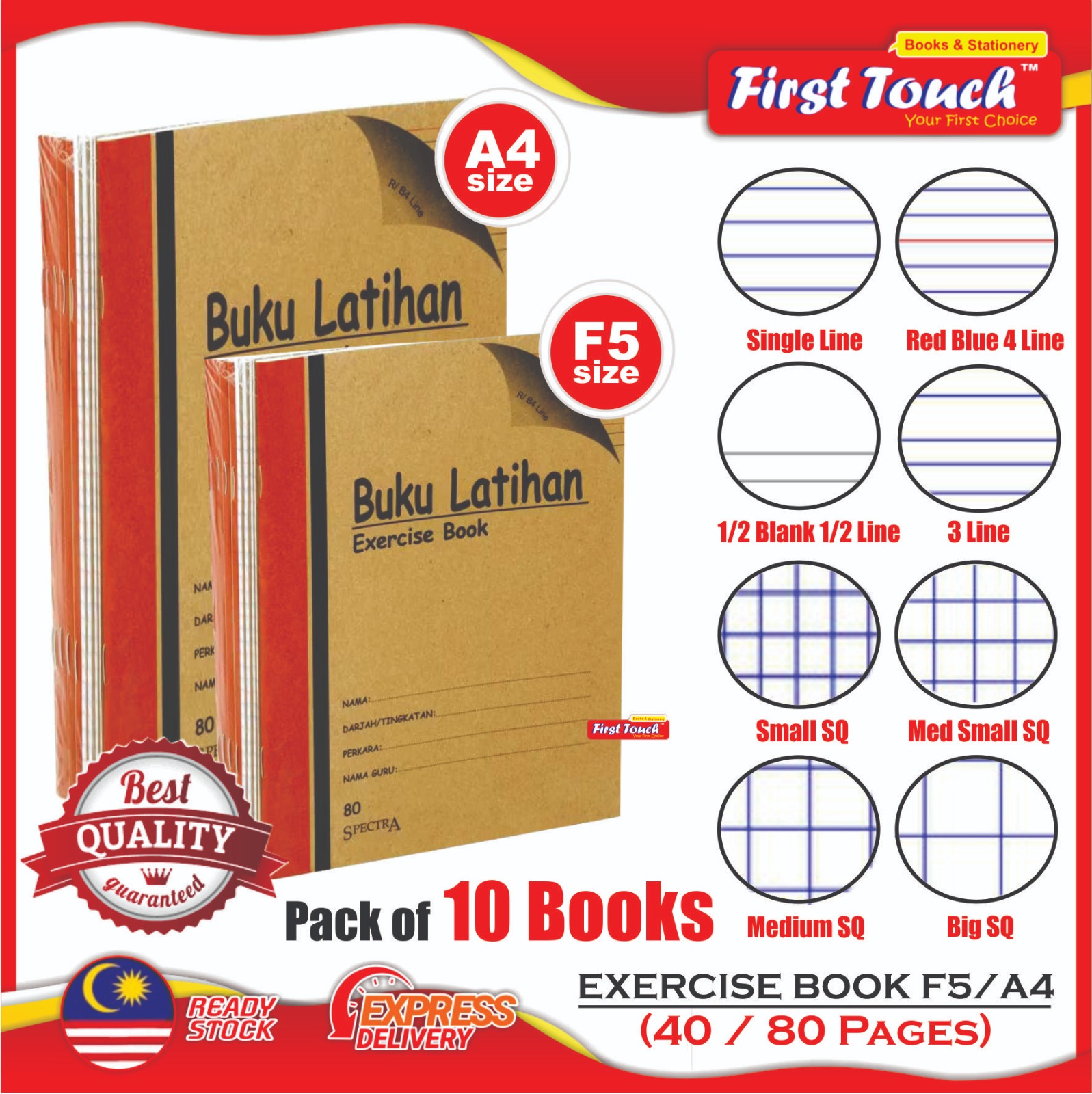 10 Books 80pg F5 A4 Craft Exercise Book Buku Latihan Buku Tulis 练习簿 ...