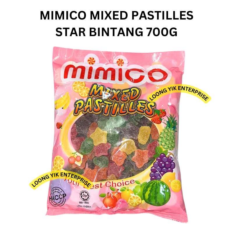 MIMICO MIXED PASTILLES GUMMY JELLY CANDY DOPHIN / STAR / HEART 700G ...