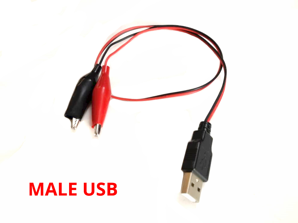 USB Alligator Clips Cable Male Female USB Connector Clips School ...