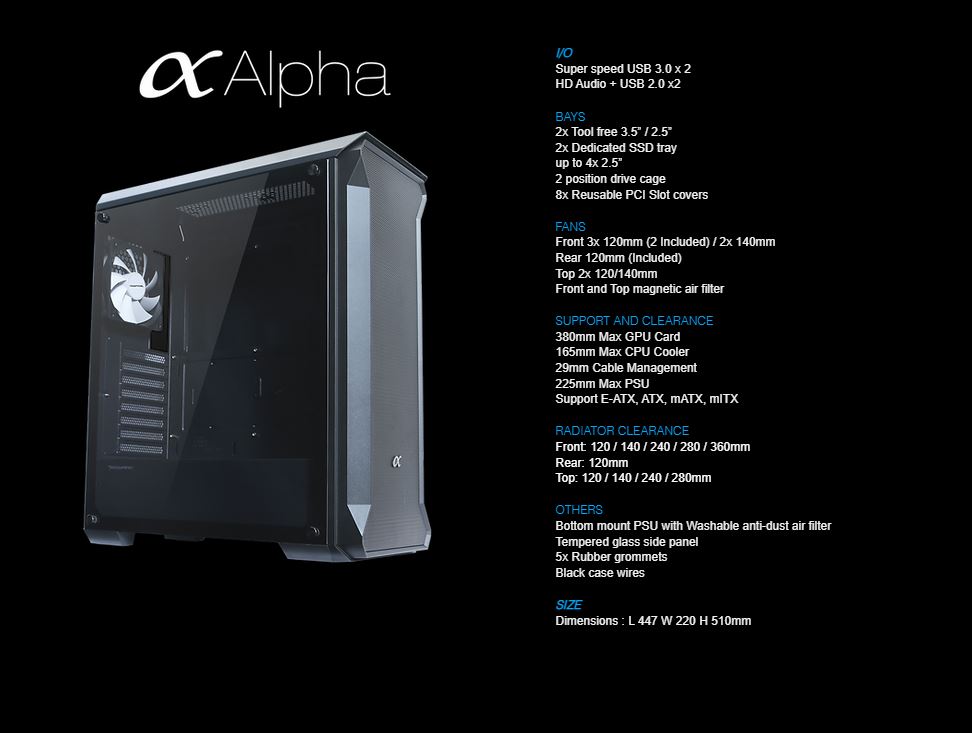 TECWARE Alpha M TG mATX chassis-Black TEC-N-ALPHA-BLACK | Shopee ...
