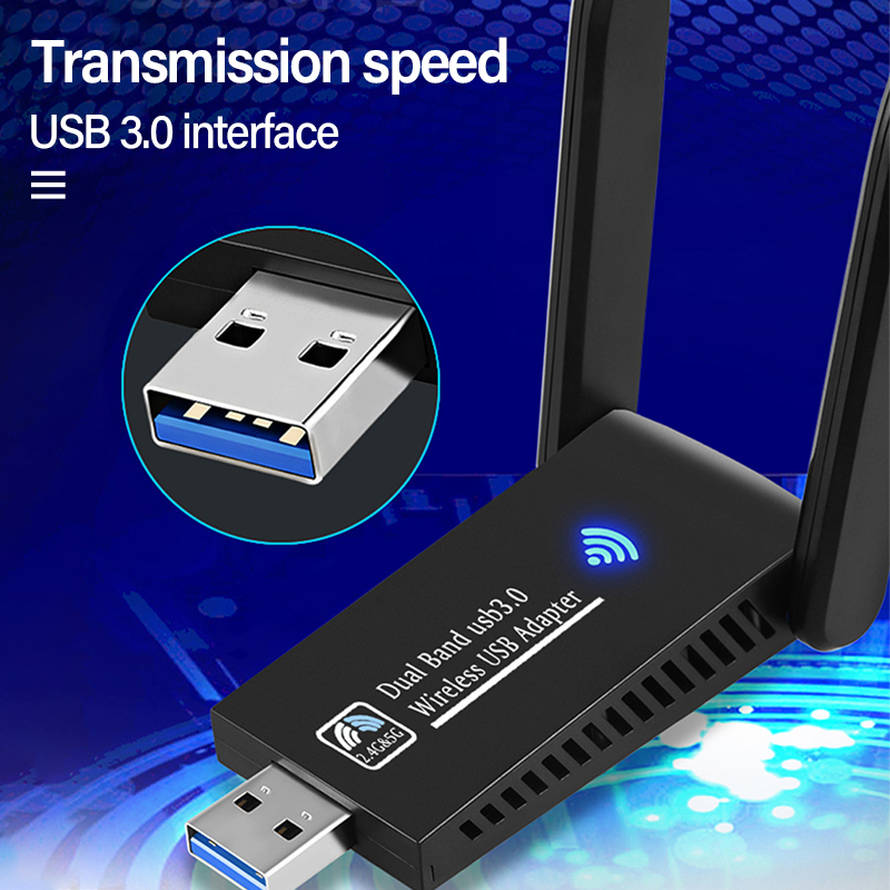 WiFi Adapter 1300Mbps Wireless Card 5G External Antenna Wireless Card ...