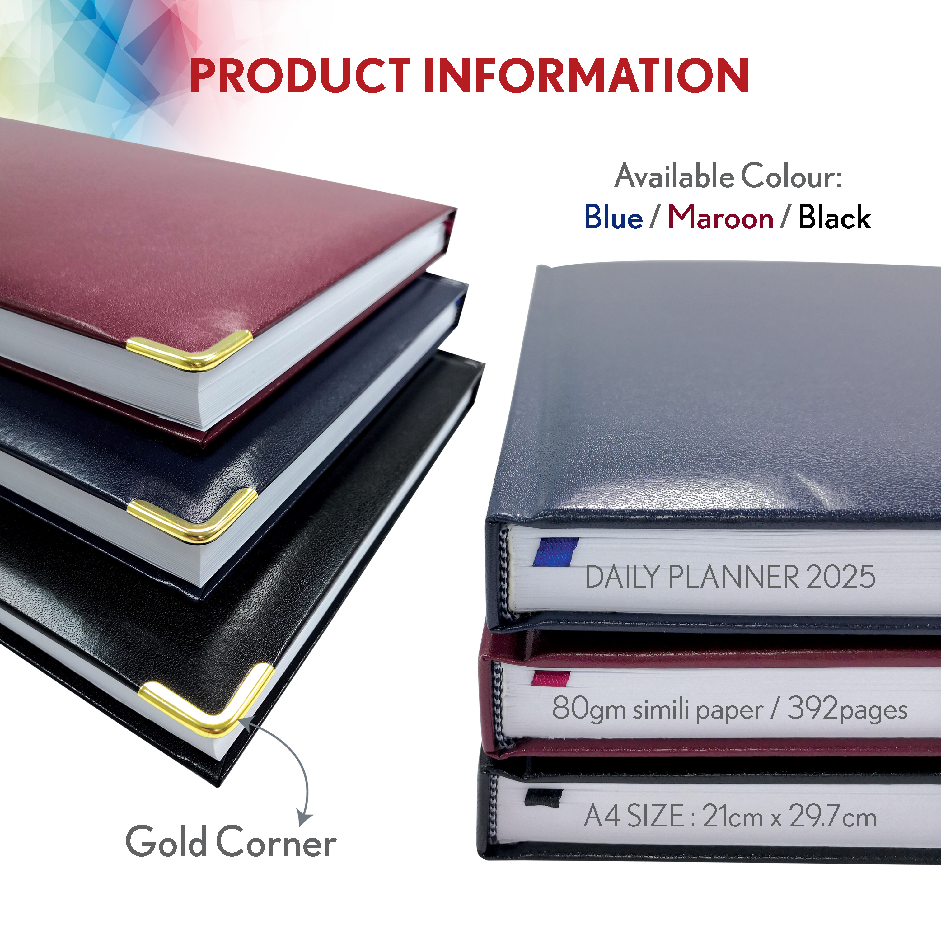 2025 A4 B5 A5 B6 Diary planner One Day a Page Padded Front hard ...