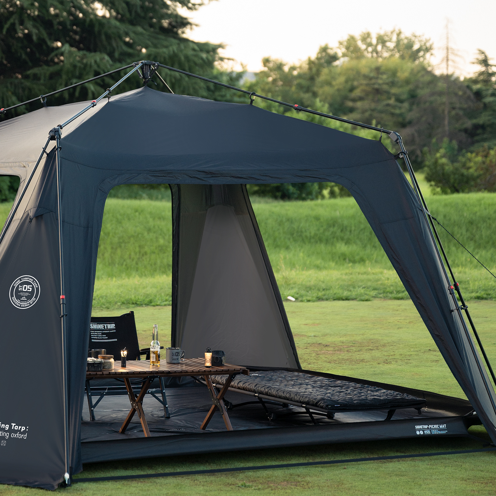 Shinetrip Auto Dome Shelter Tarp PU2000 Silver Coated Black Green Khaki ...