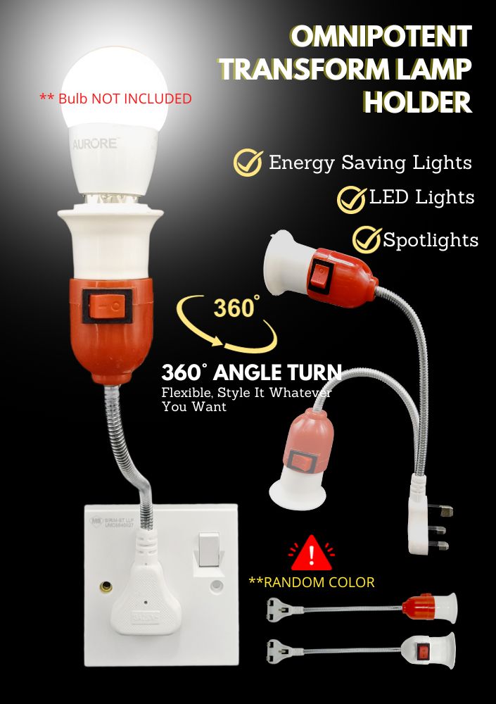 E27 Flexible Extension Screw Lamp Holder, Bulb Holder, Screw Socket ...